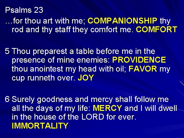 The rd 23 Psalm Part 3 The LORD