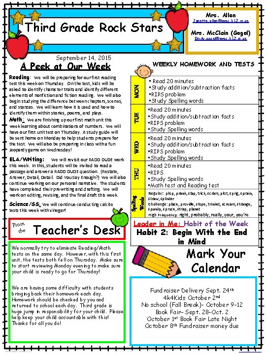 Third Grade Rock Stars Mrs Allen Janette allenevsc