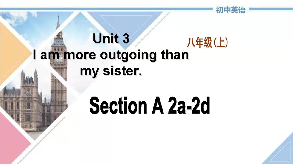 Unit 3 I am more outgoing than my