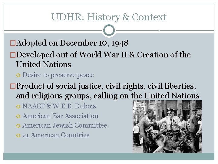 Introduction to Human Rights DIGNITY AND EQUALITY FOR