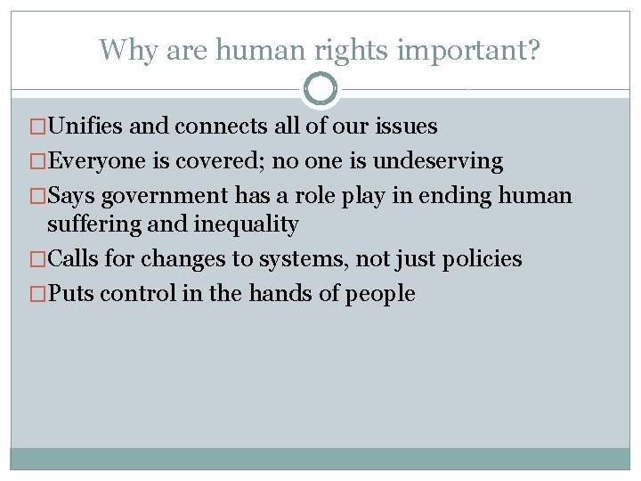 Introduction to Human Rights DIGNITY AND EQUALITY FOR