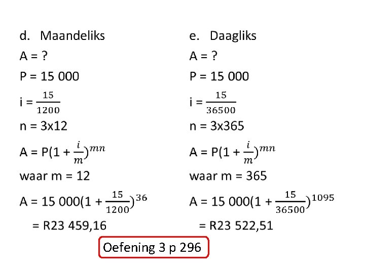 Finansile Wiskunde 2 Saamgestelde rente Voorbeeld 1 Piet