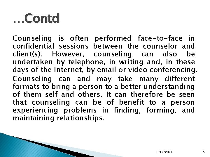 Counseling Definition Meaning and Techniques Dr Muhammad Ibrar