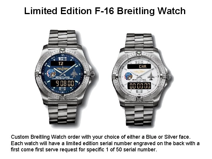 Limited Edition F16 Breitling Watch Custom Breitling Watch