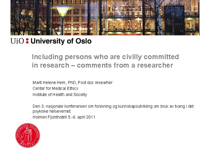 Including persons who are civilly committed in research