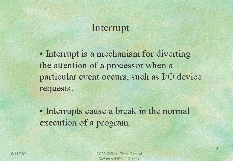 Lecture 5 Interrupts in Turbo C Concepts of