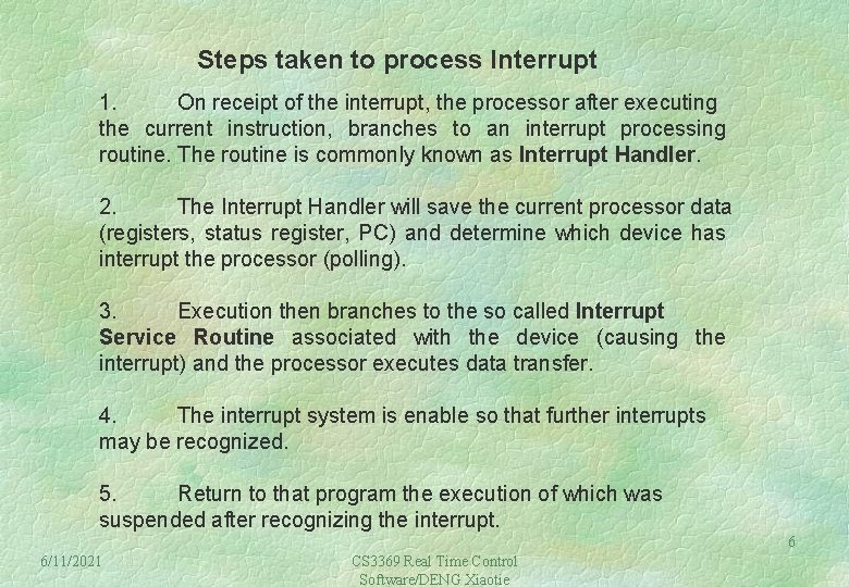 Lecture 5 Interrupts in Turbo C Concepts of