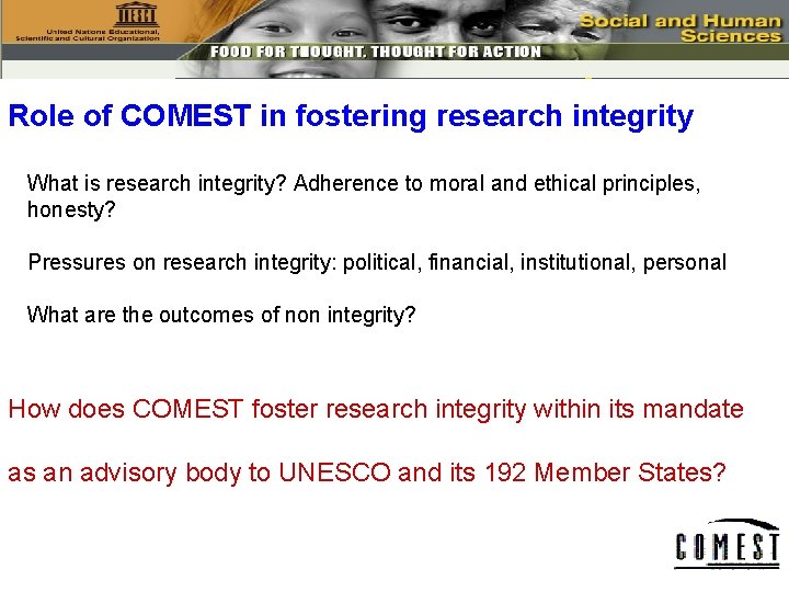 UNESCO 1945 only UN agency responsibility for ST