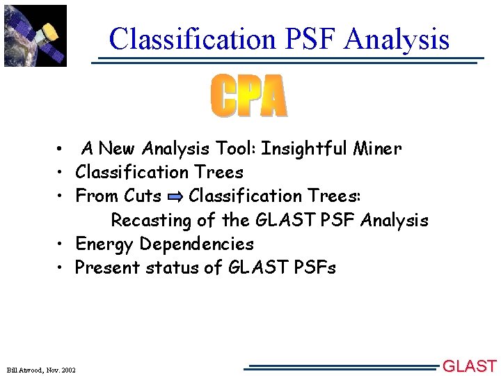 Classification PSF Analysis A New Analysis Tool Insightful