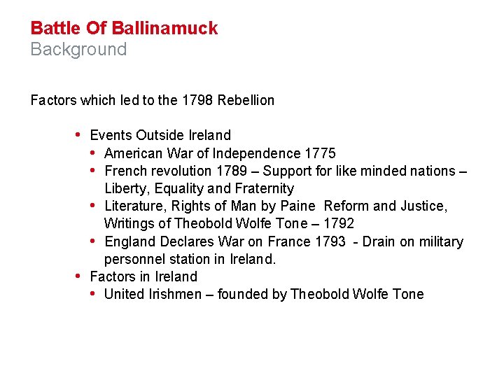 Battle Of Ballinamuck Presented By Glynn Mc Kenna