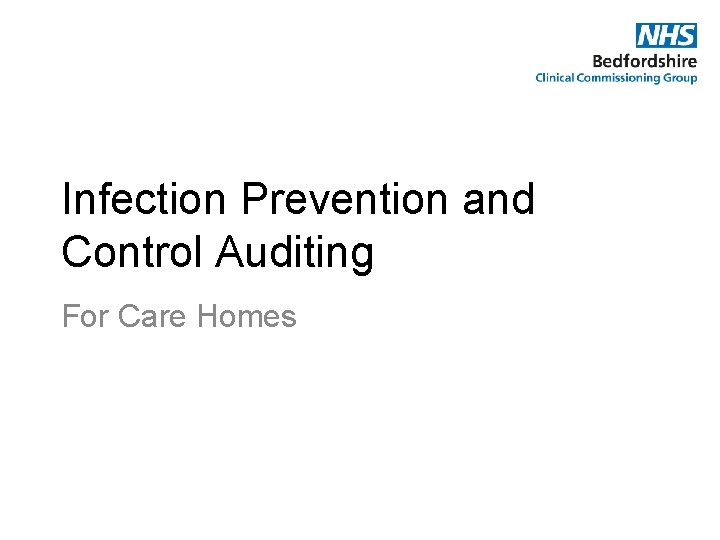 Infection Prevention and Control Auditing For Care Homes