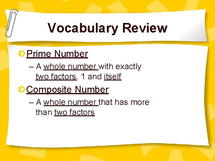 Prime Composite Numbers Review 5 th Grade Math