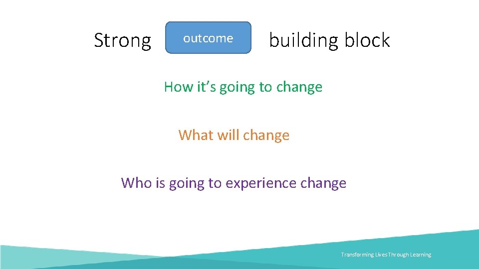 1 Building strong Outcomes Impact Measures 2 School