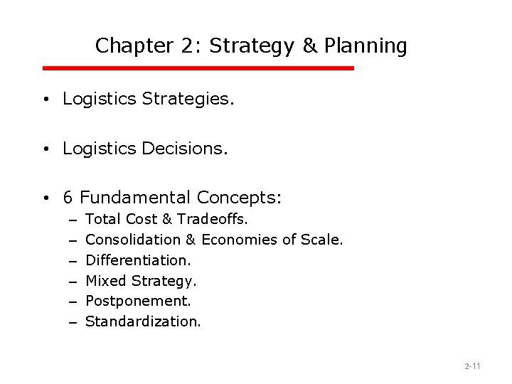 Chapter 1 Introduction Business logistics Defined Scope of