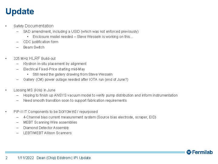 IOTA Proton Injector Update Dean Chip Edstrom 04232021