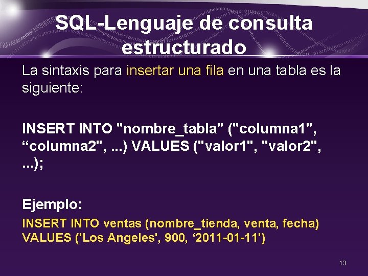 SQL Lenguaje de consulta estructurado Base de Datos