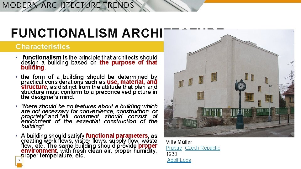 MODERN ARCHITECTURE TRENDS Theory of Architecture Fourth Stage