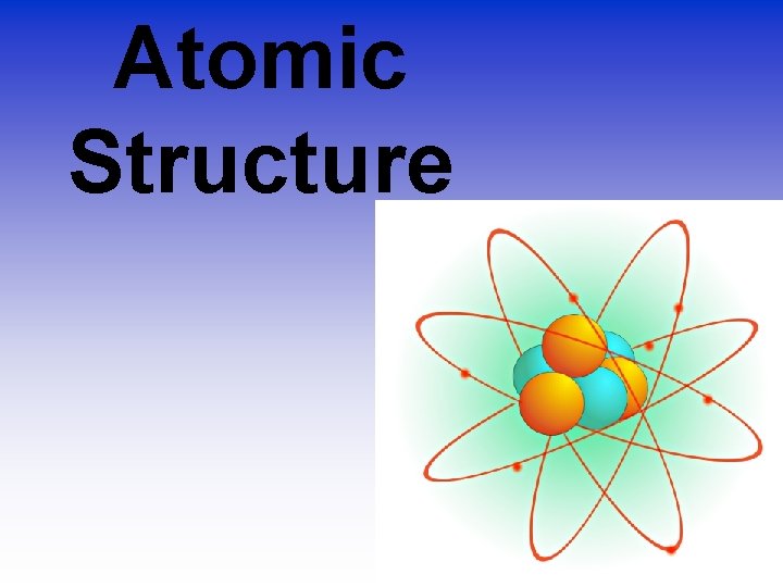 Atomic Structure Subatomic particles Name Symbol Relative Charge