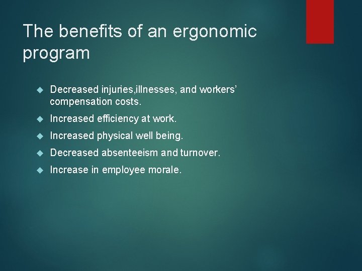Workplace Ergonomics What will be covered What is