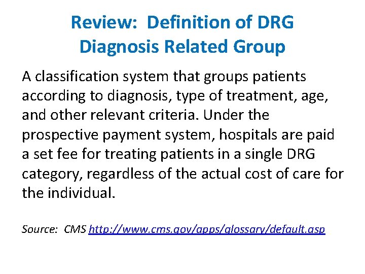 Case Mix Questions Submitted by Users Slides from