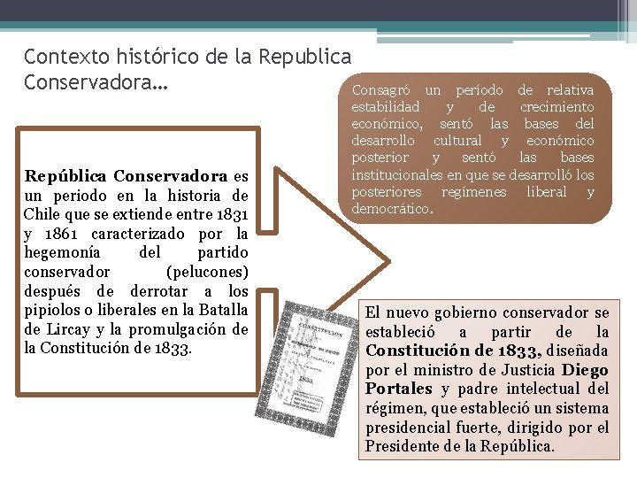 Unidad Los inicios de la Repblica Chile en