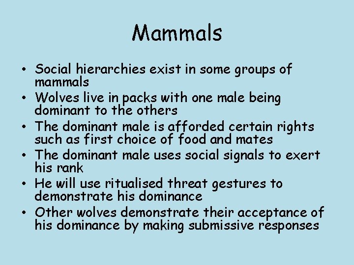 Higher Biology Unit 3 3 6 Social Behaviour