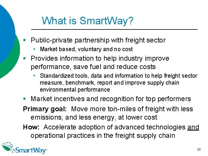 Smart Way Sustainability Erik Herzog US Environmental Protection