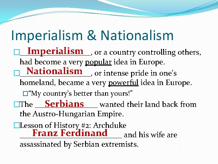Chapter 9 World War I and Its Aftermath