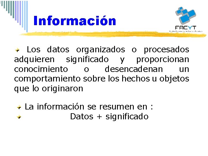 UNIDAD TEMTICA I Conceptos Bsicos Dato La palabra