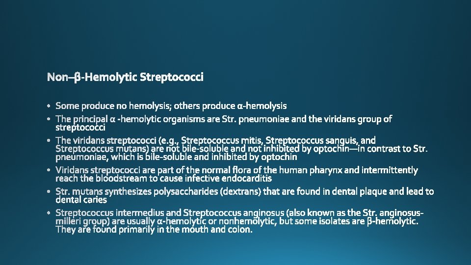 STREPTOCOCCUS Species Lancefield Group Typical Hemolysis Diagnostic ...