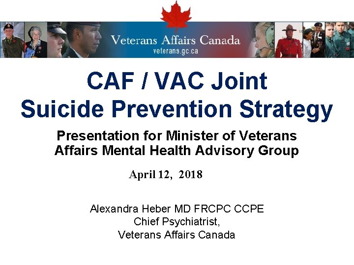 CAF VAC Joint Suicide Prevention Strategy Presentation for