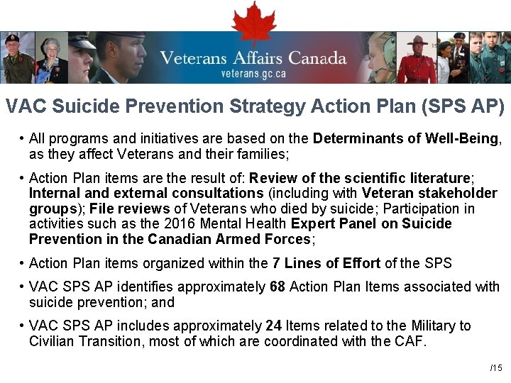 CAF VAC Joint Suicide Prevention Strategy Presentation for