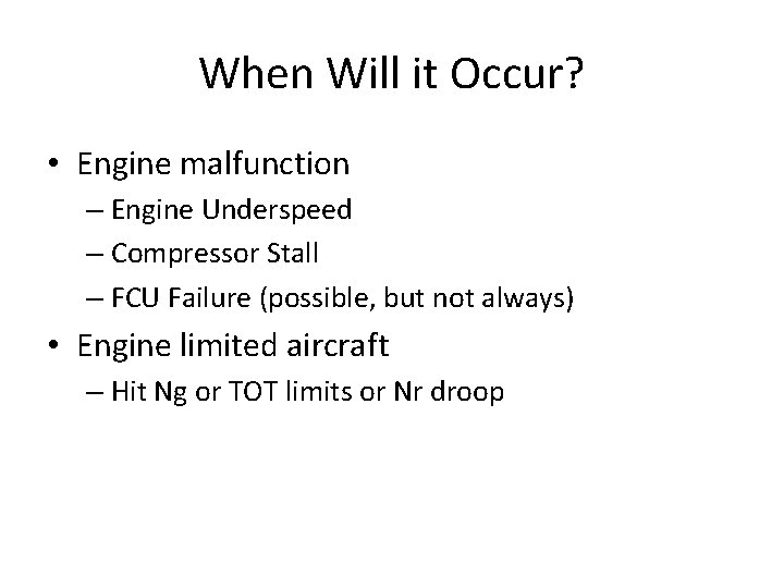Power Required exceeds Power Available LT Robie NATOPS