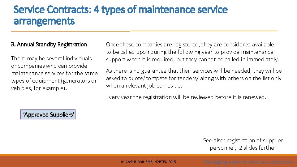 Managing external service contractors Interpret service contracts Work