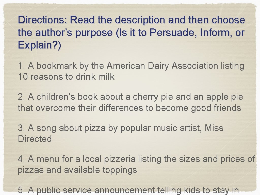 Authors Purpose Essential Question How do readers identify