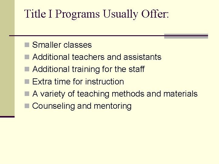 Union County Schools Title One Program 2018 19