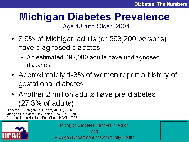 Diabetes The Numbers With Michigan Data Adapted from