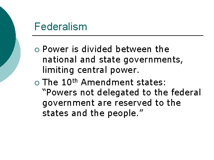 Principles of the U S Constitution The Ideas