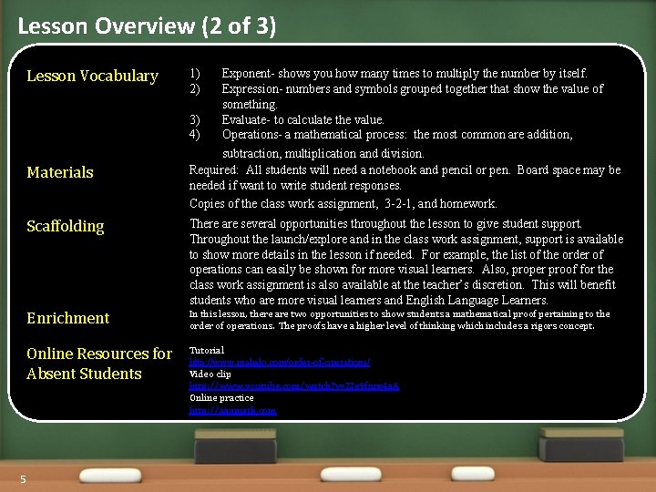 21 st Century Lessons Evaluating Expressions Order of