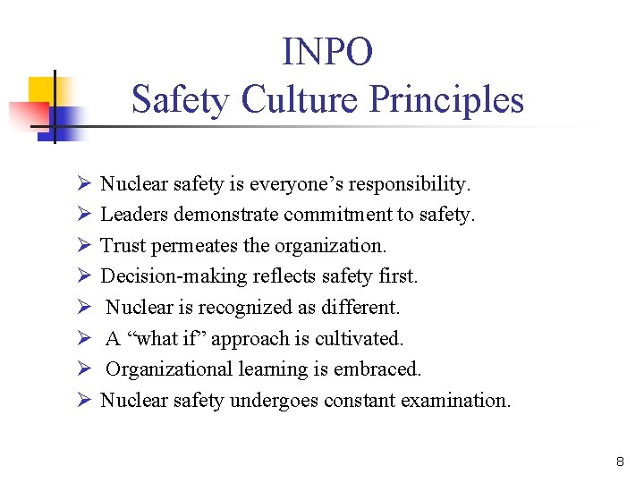 ASQ Energy and Environmental Conference Opportunities for Safety