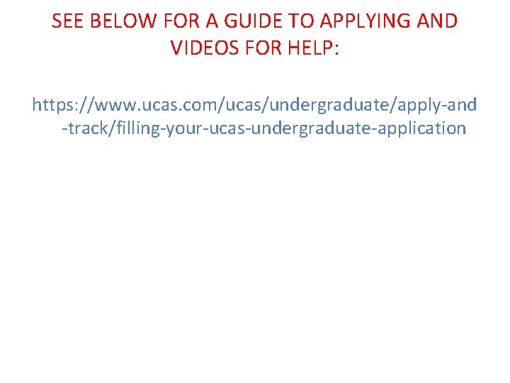APPLYING TO UCAS IMPORTANT INFORMATION UCAS UCAS stands