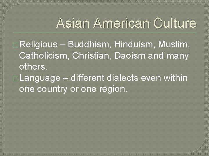 Asian American and Culture Definition of Asian American