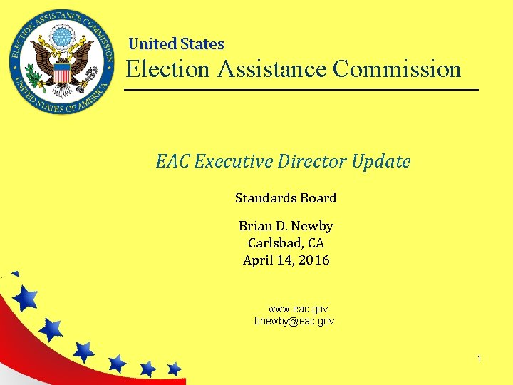 United States Election Assistance Commission EAC Executive Director
