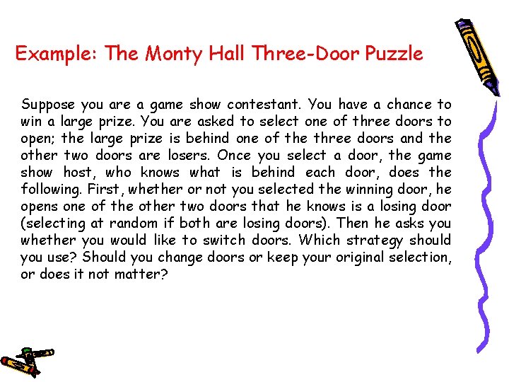 Discrete Math Probabilistic Reasoning Example The Monty Hall