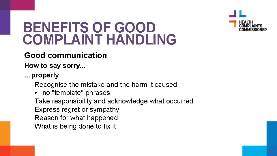 COMPLAINT HANDLING STANDARDS via Zoom 17 December 2020