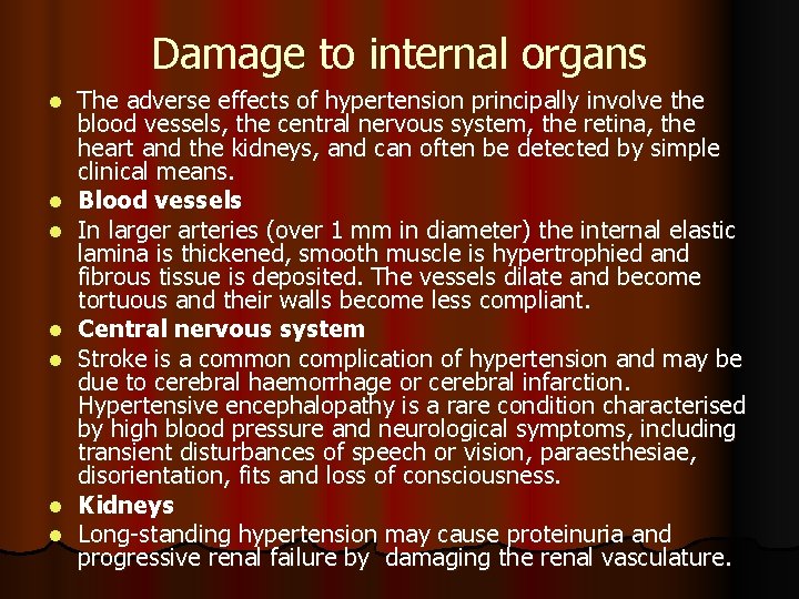 Symptoms and syndromes in arterial hypertension l Arterial