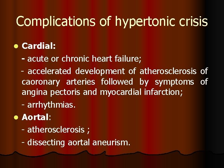 Symptoms and syndromes in arterial hypertension l Arterial