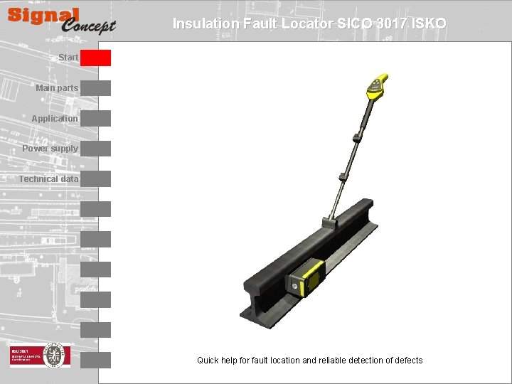 Insulation Fault Locator SICO 3017 ISKO Start Main