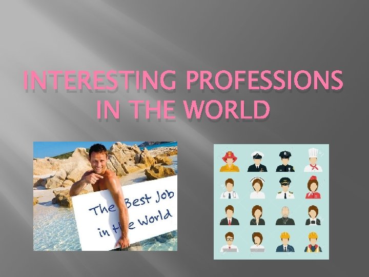 INTERESTING PROFESSIONS IN THE WORLD The researcher pandas