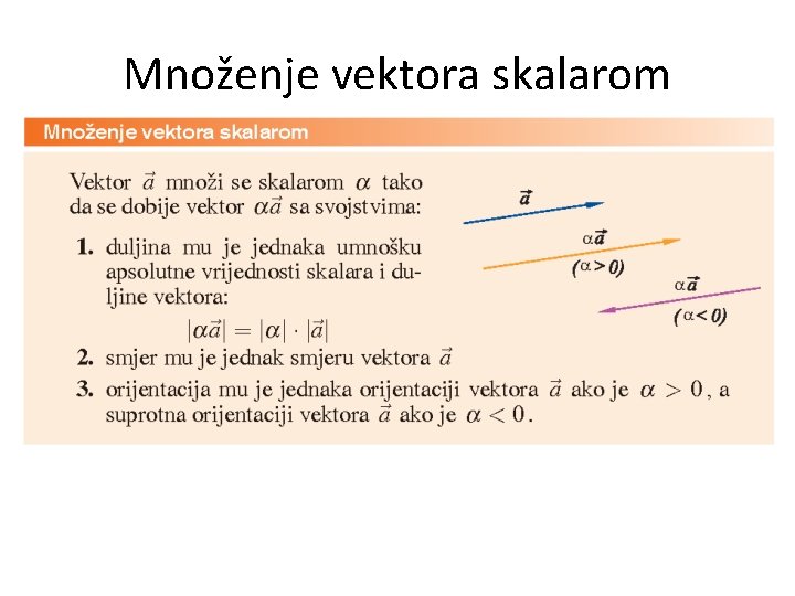 VEKTORI Osnovni pojmovi o vektorima VEKTOR definiramo kao